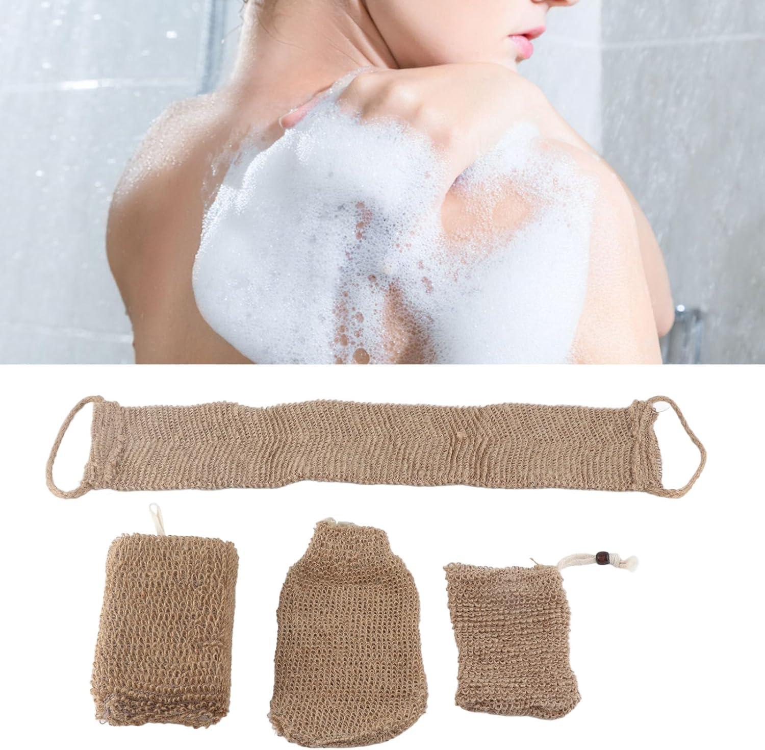 Exfoliating Jute Bath Sponge & Back Scrubber - Body Scrubbers for Dead ...