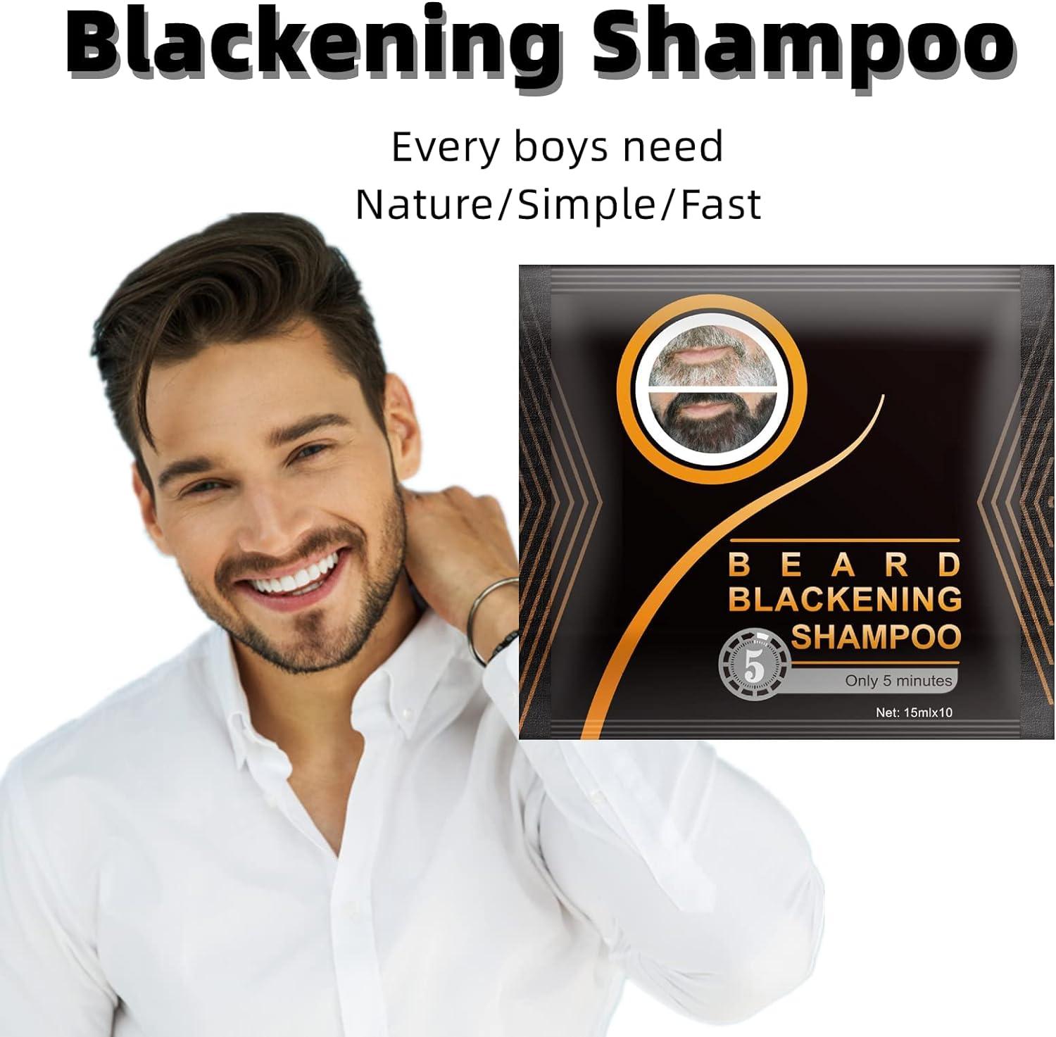 Black Beard Hair Shampoo Dye - 20 Pcs Natural Blackening Dye for Men ...