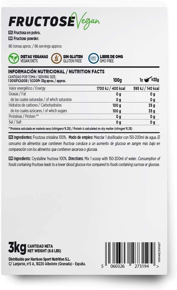 HSN Fructose Powder - Low Glycemic Carbohydrate Sweetener | Vegan ...