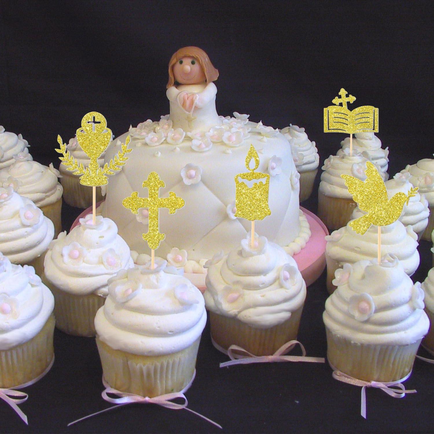 16 PCS First Holy Communion Cake Topper Cake Toppers Baptism ...