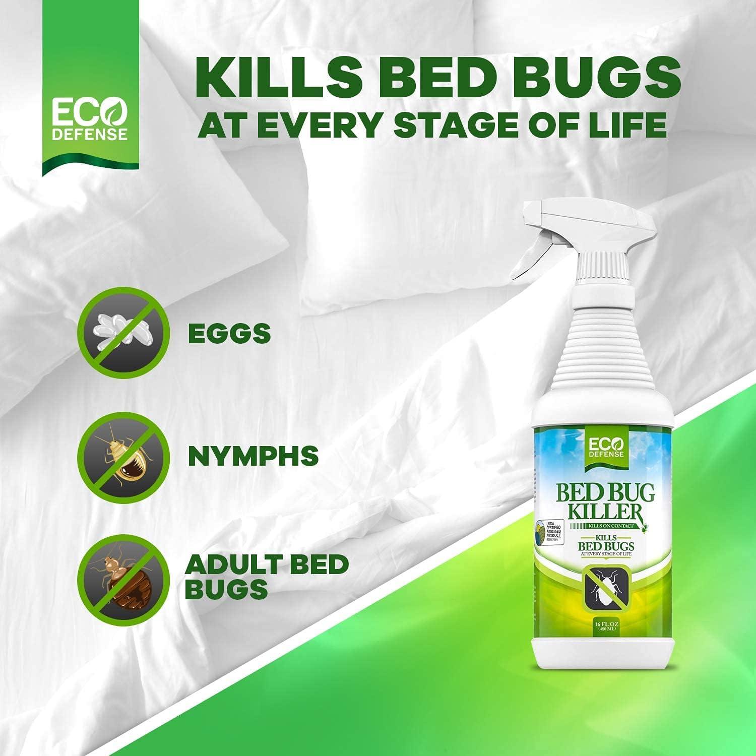 Eco Defense Bed Bug Spray - USDA Biobased Killer - Child & Pet Friendly ...