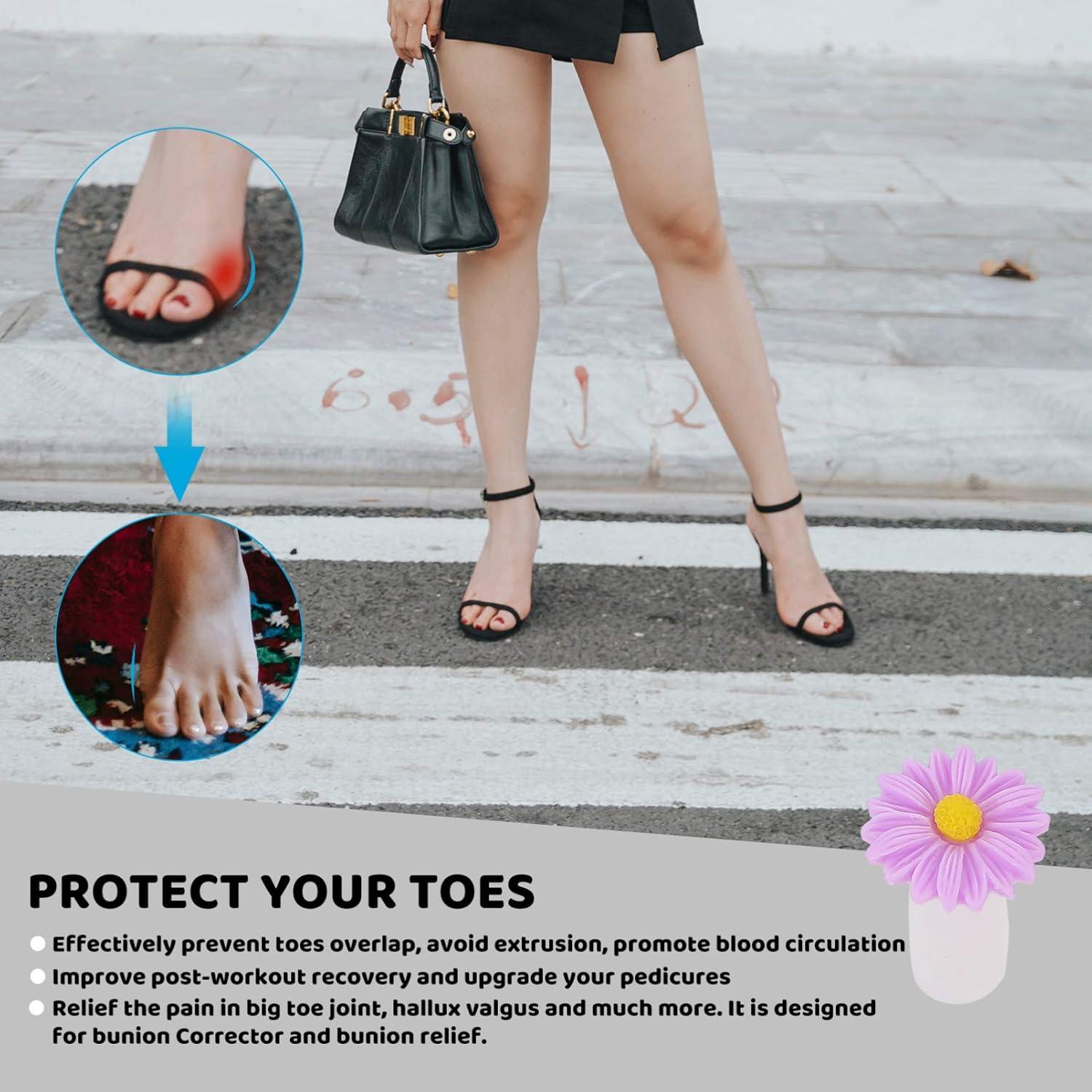 Minkissy 24-Piece Silicone Toe Spreader & Nail Art Separator - Flower ...