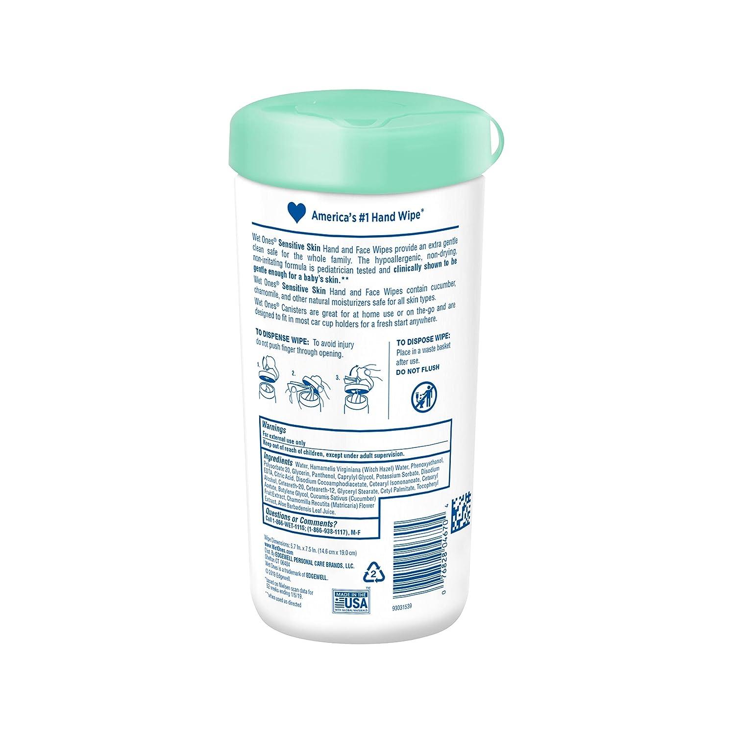 Wet Ones Hand and Face Wipes Sensitive Skin Wipes | Unscented Wipes ...