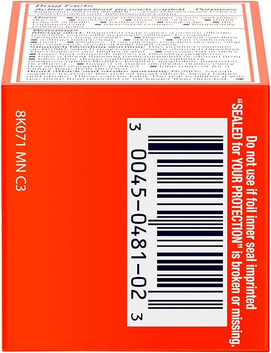 Motrin IB, Ibuprofen 200mg Tablets for Fever, Muscle Aches, Headache ...
