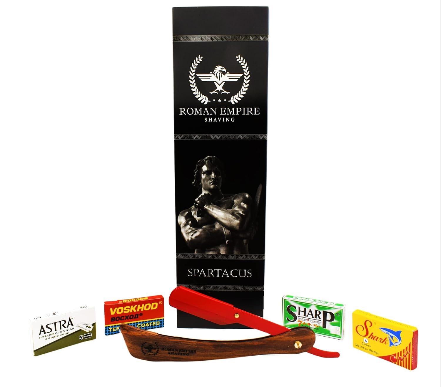ROMAN EMPIRE SHAVING Spartacus Straight Razor - Professional Barber Set ...