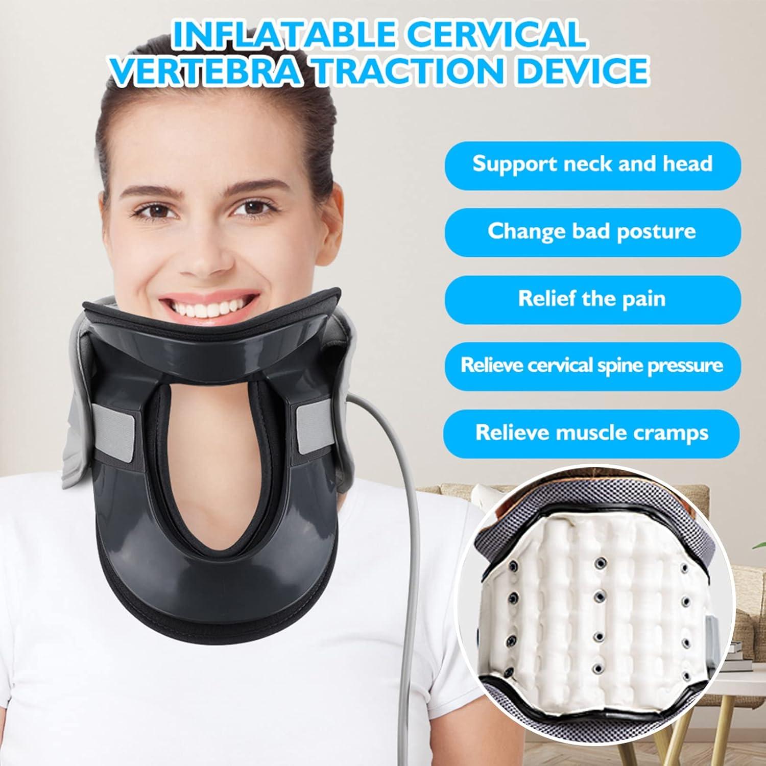 Inflatable Neck Support Device | Adjustable Cervical Traction Collar ...