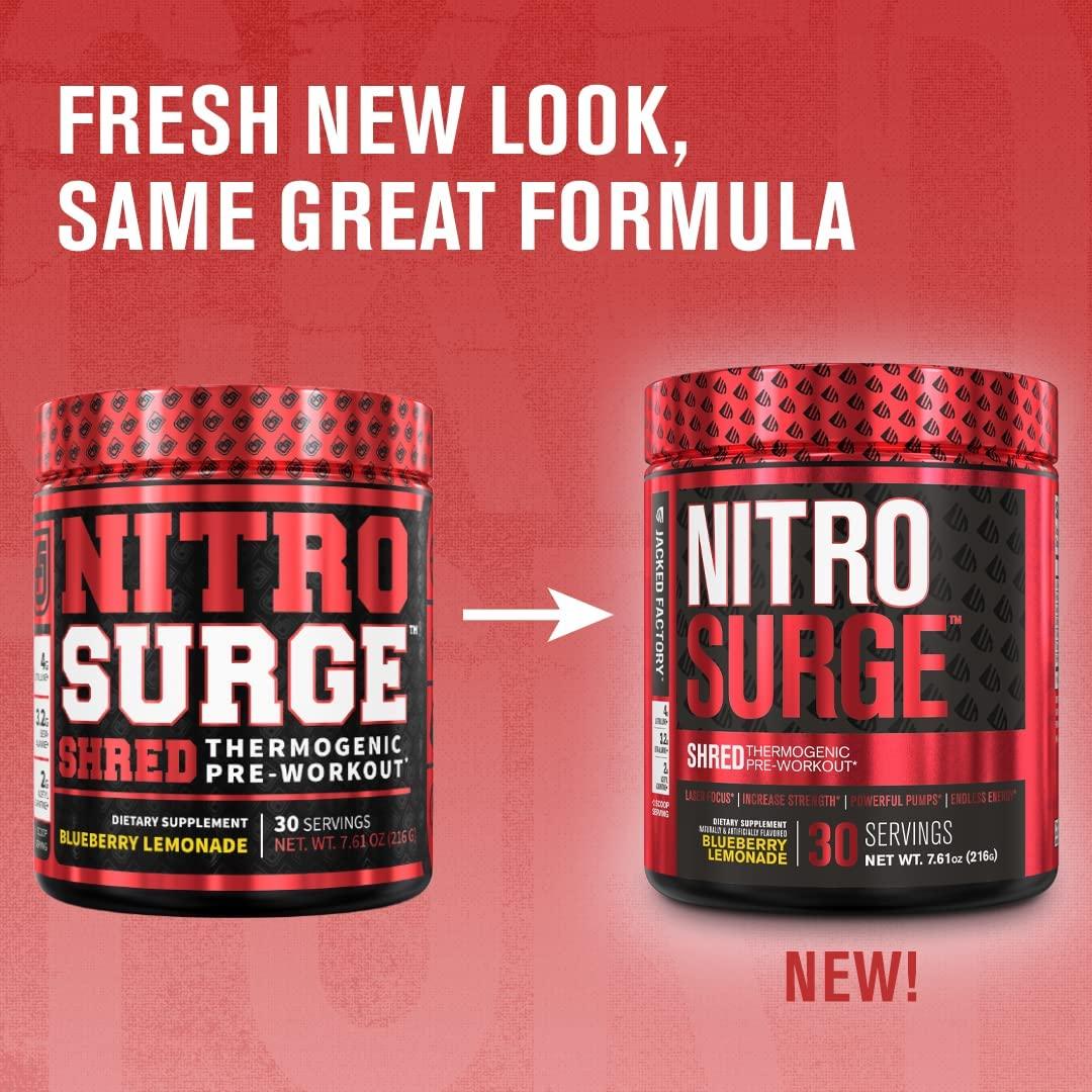 NITROSURGE Shred Pre Workout Supplement - Energy Booster for Instant ...