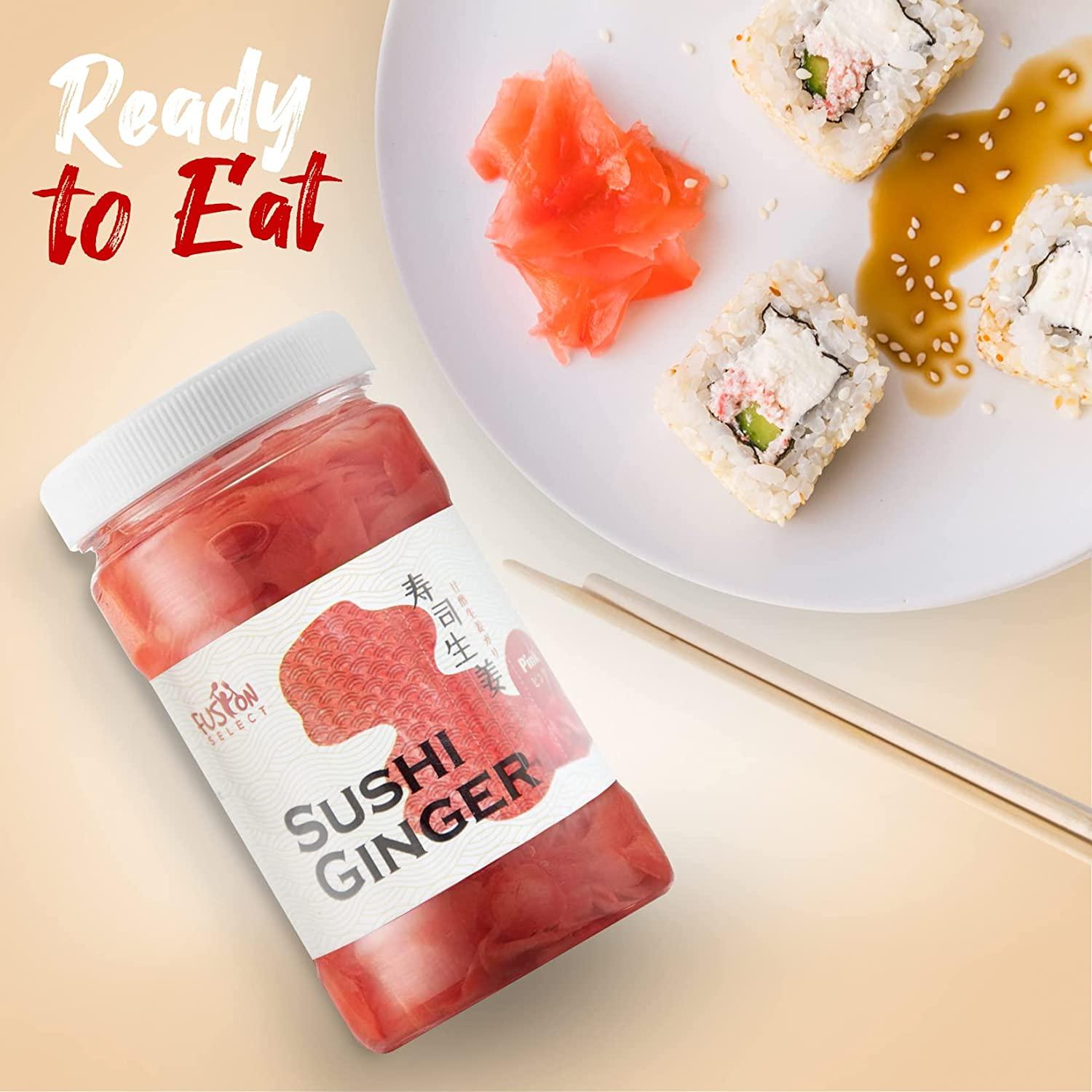 Fusion Select Sushi Ginger - Natural Sliced Gari 12oz (Pink 1Pk) | Non ...