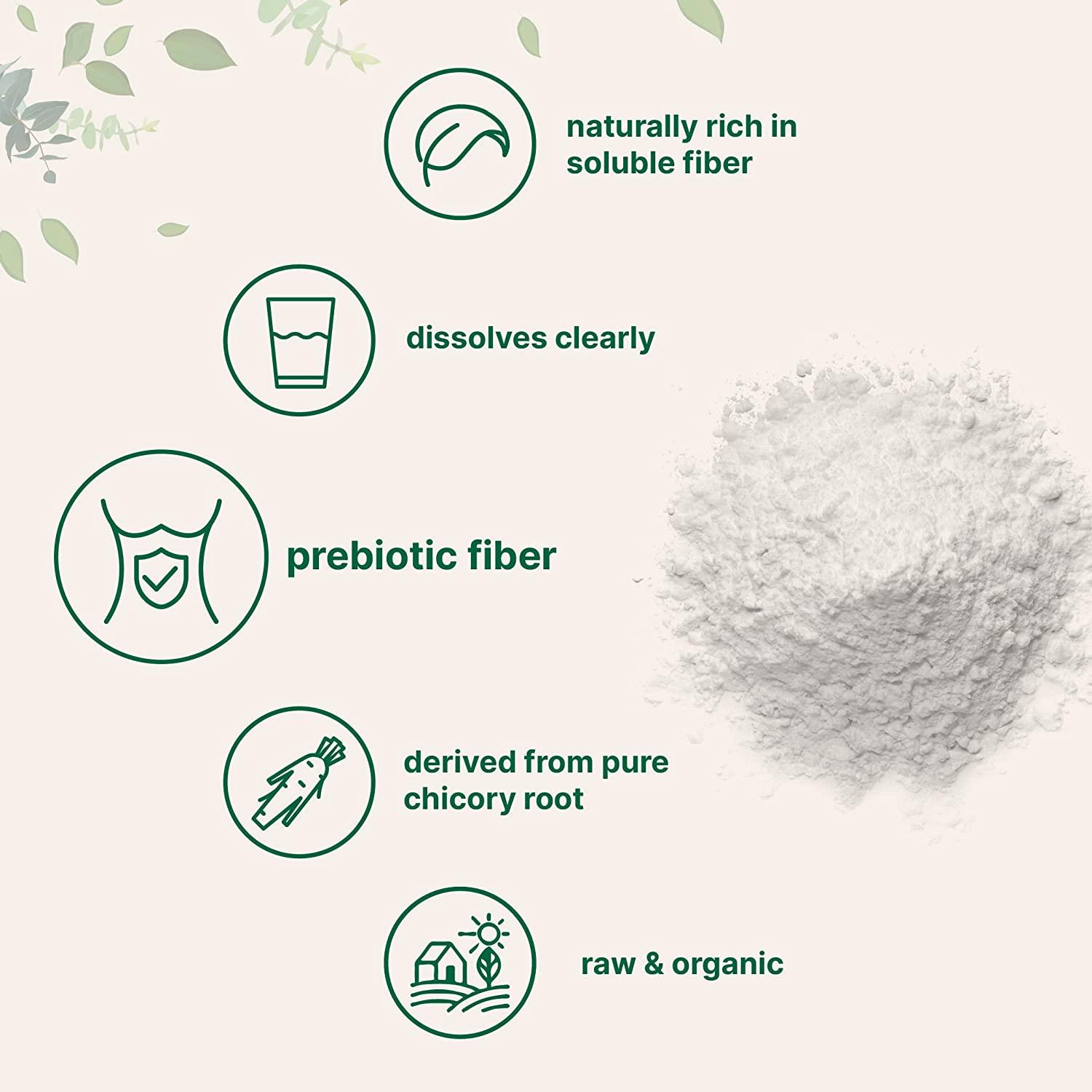 Organic Daily Prebiotic Dietary Fiber Supplement Powder (Inulin Fiber ...