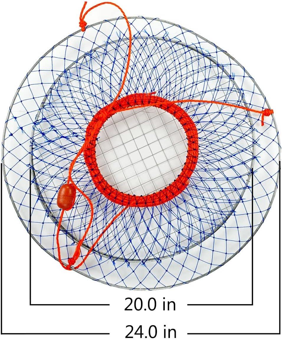 Palmyth Two Ring Crab Net Kit Wire Grid Bottom, Harness, and Bait Clip - 24x20x12 | Buy Now with ...