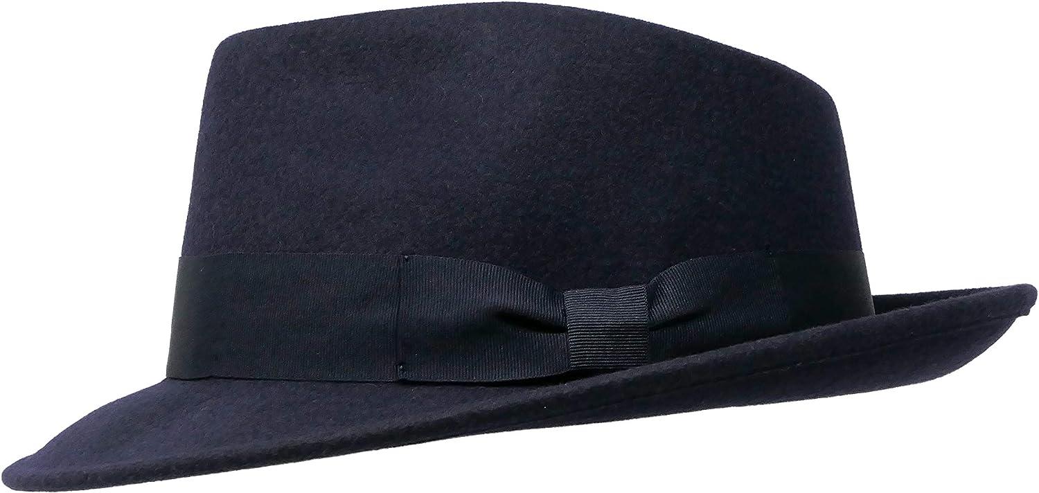 Premium Doyle Teardrop Fedora Hat 100% Wool Felt Crushable Water ...
