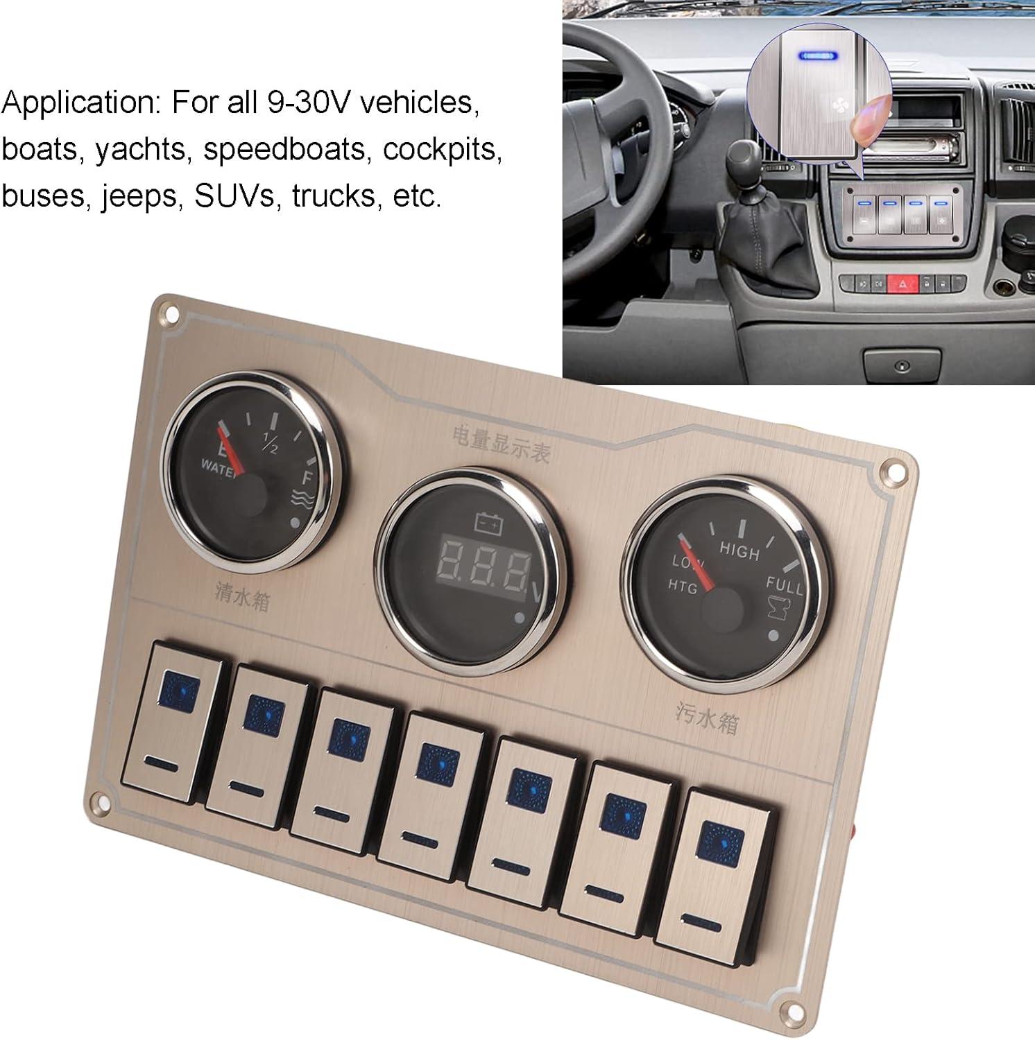 Toggle Switch Panel - IP65 Waterproof 3 Gauge Rocker Switch Panel for ...