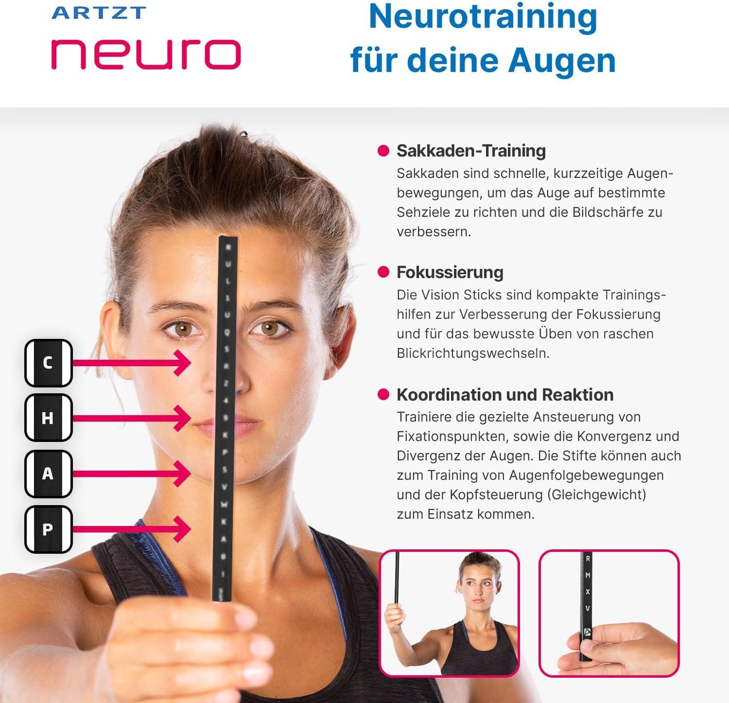 ARTZT Neuro Eye Trainer Vision Stick Set of 2 - Multicolored Eye ...