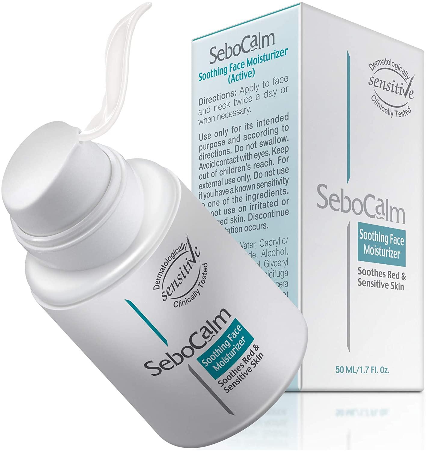 SeboCalm Redness Relief Face Moisturizer - Hypoallergenic Vegan Cream ...