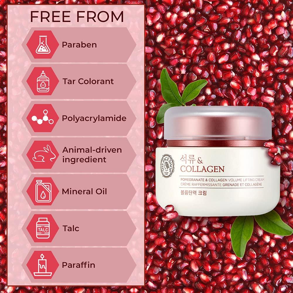 The Face Shop Pomegranate & Collagen Volume Lifting Eye Cream - Anti-Aging Korean Moisturizer ...
