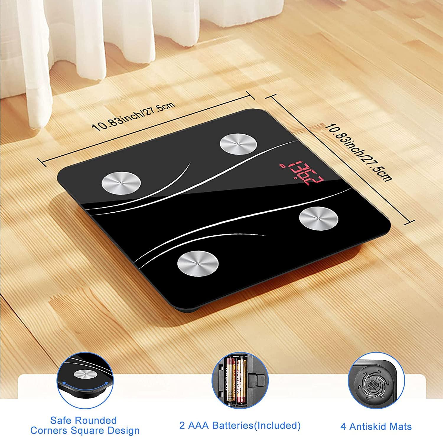 Smart Bluetooth Body Weight Scale with Health Analyzer - 400lb Capacity ...