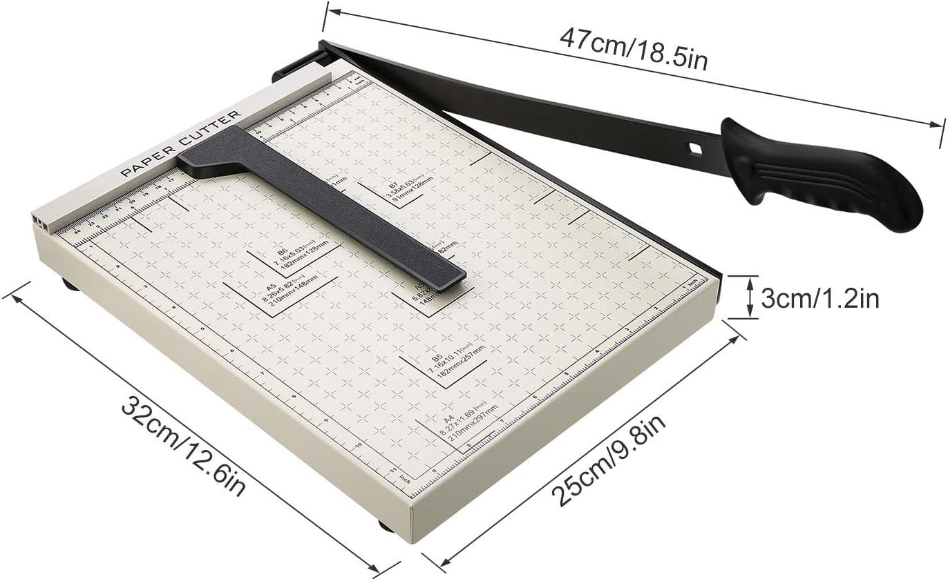 Paper Cutter Heavy Duty A4-B7 12" Cut Length Guillotine Paper Trimmer ...