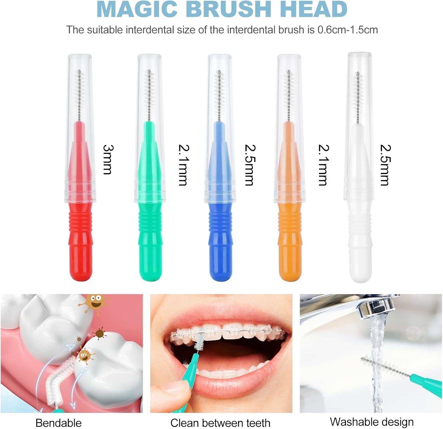 ACWOO Interdental Brushes - 30 Mini Soft Dental Brushes + 30 Dental ...