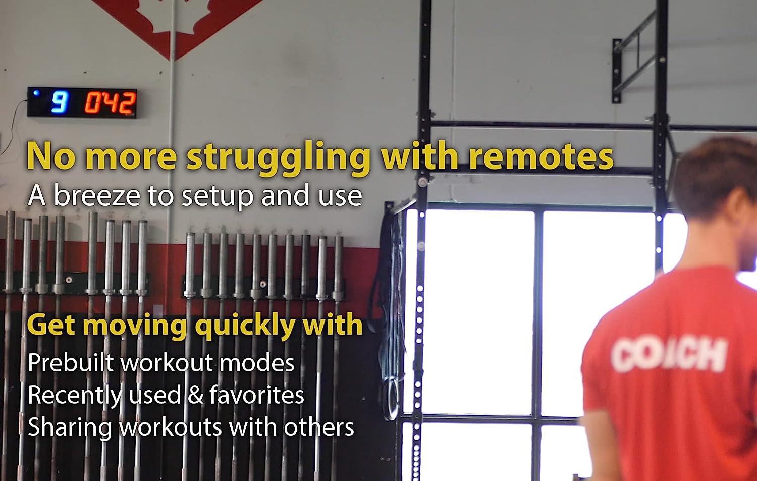 Bluetooth App-Controlled GymNext Flex Timer with Large 4.0 Digits for Crossfit, Tabata, MMA ...