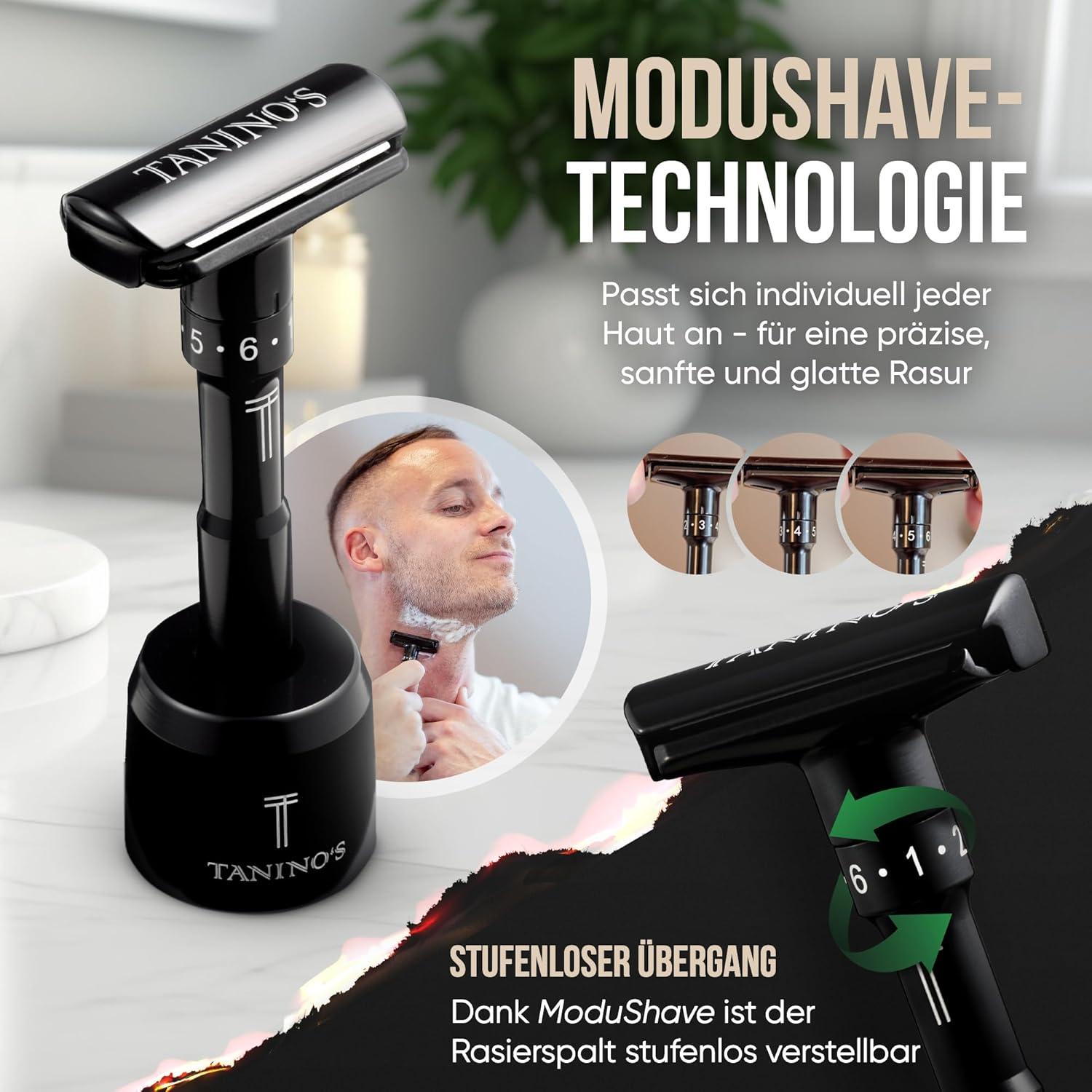 Taninos Razor Plane Men Set | Adjustable Safety Razor with 10 Blades ...