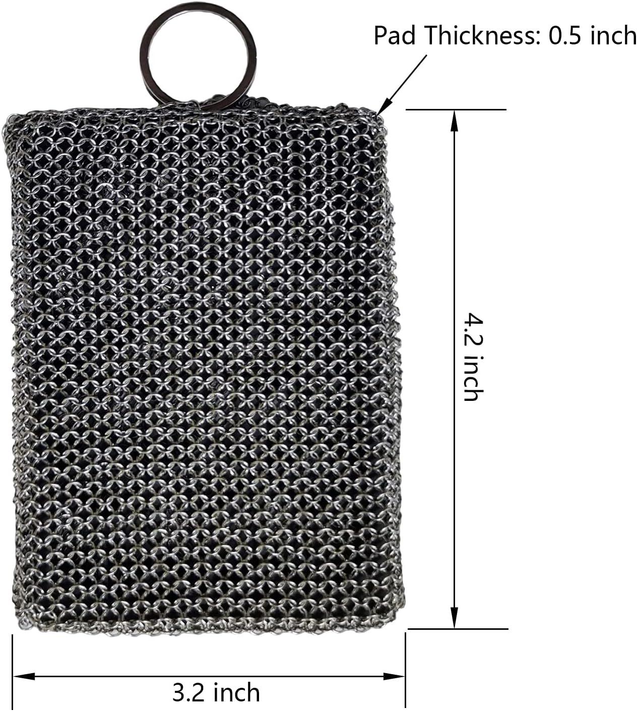 High Density Stainless Steel Chainmail Scrubber with Silicone Lining ...