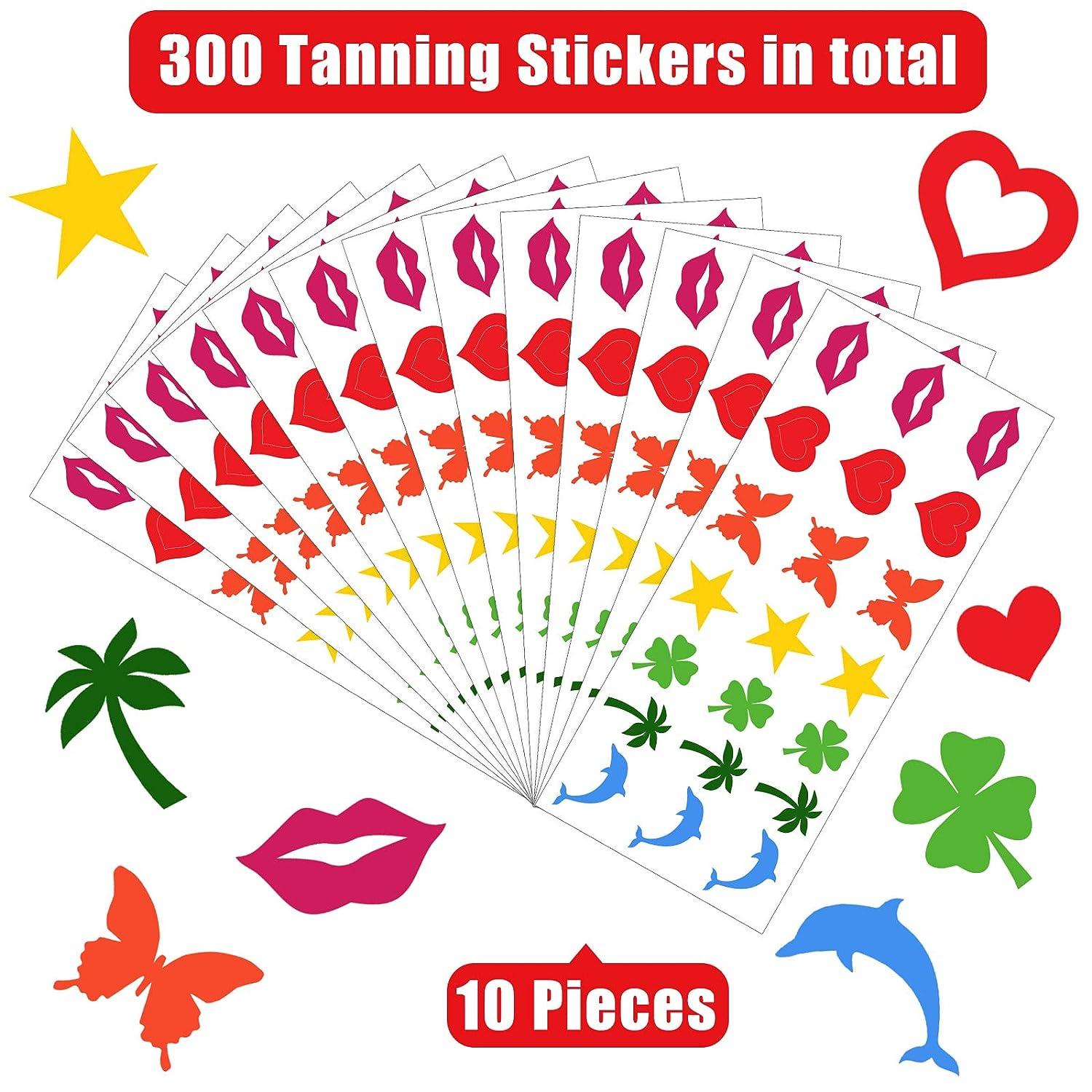 210 Pieces Tanning Sunbathing Stickers Perforated Body Stickers for ...