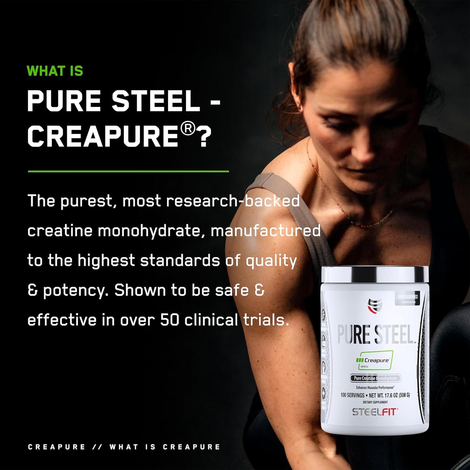 Buy SteelFit Pure Steel Creapure - German Creatine Monohydrate Powder ...