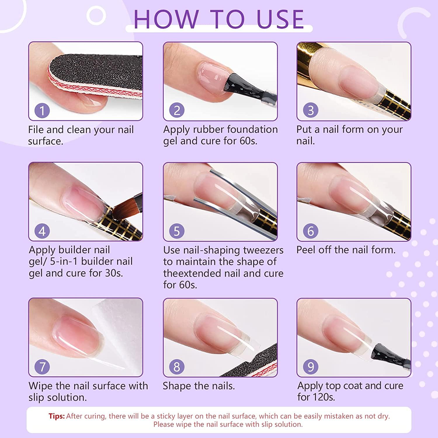 Saviland Builder Nail Gel Kit - All-In-One Hard Gel Extension Kit with ...