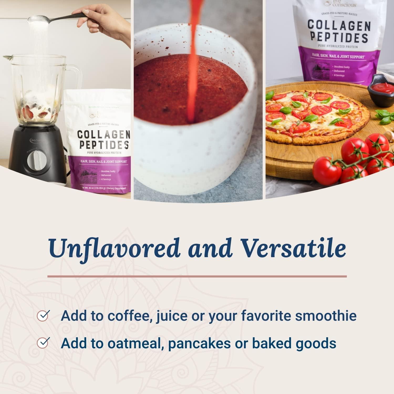 LiveWell Collagen Peptides - 16oz Hair, Skin, Nail & Joint Support ...