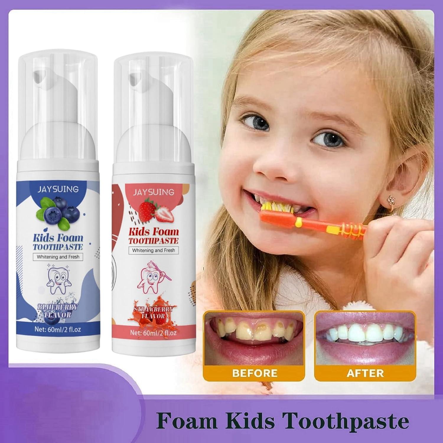 2PCS Kids Foam Toothpaste Set for U Shaped Toothbrush - Strawberry ...