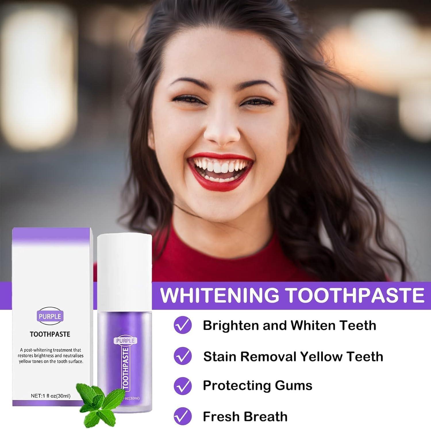 Buy Purple Teeth Whitening Toothpaste - Brighten Your Smile with Color ...