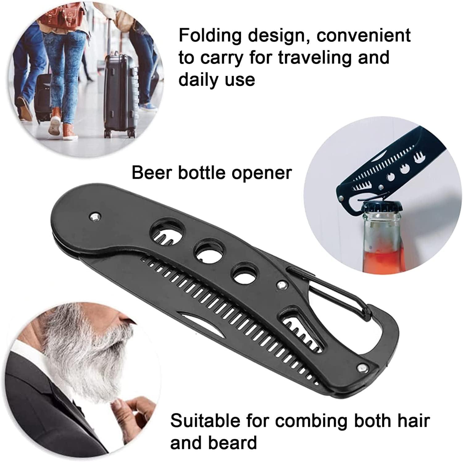 Stainless Steel Folding Beard Comb for Men - Grooming, Combing Hair ...
