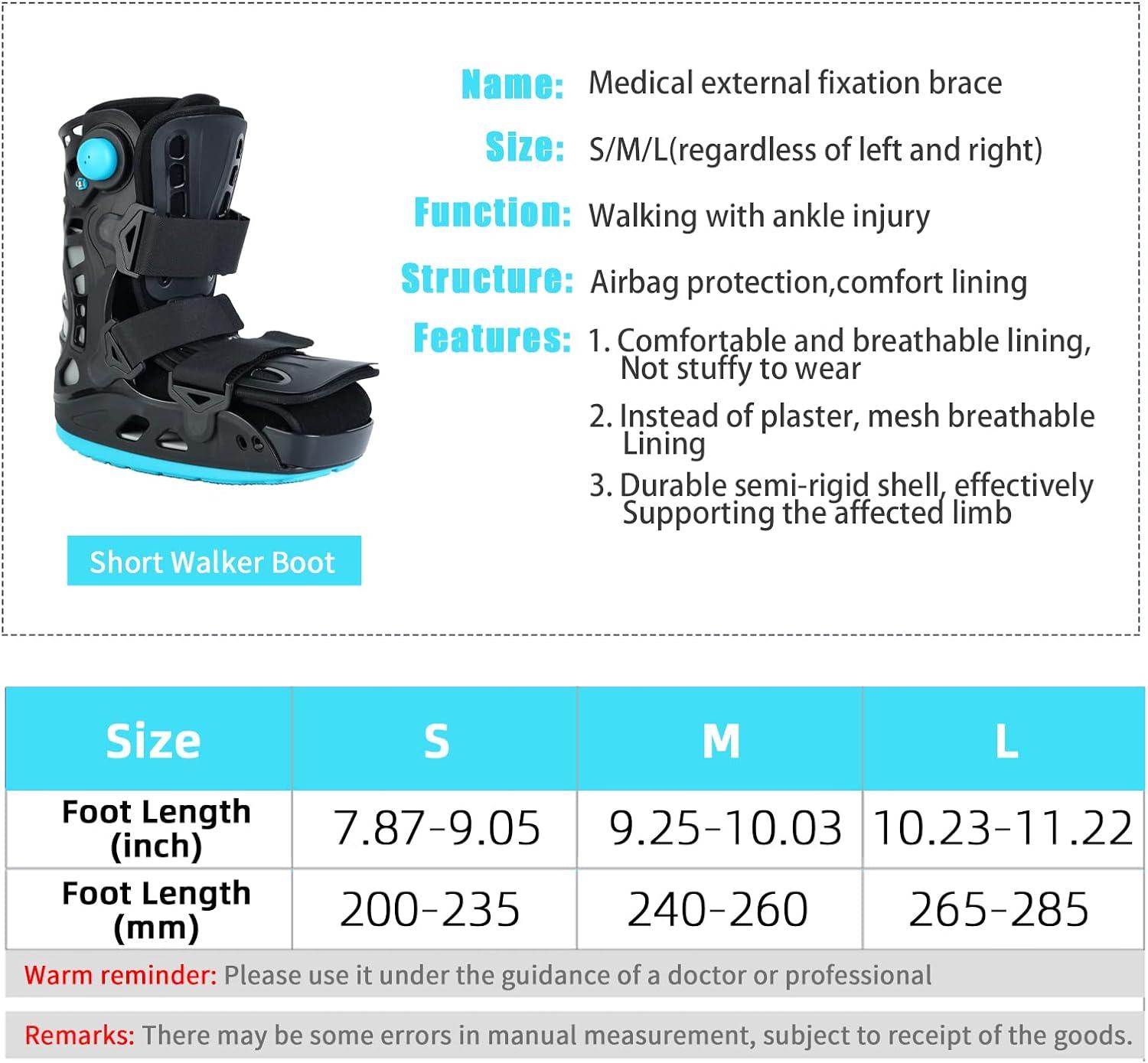 Medical Inflatable Air Cam Walker Boot - Large | Orthopedic Boot for ...