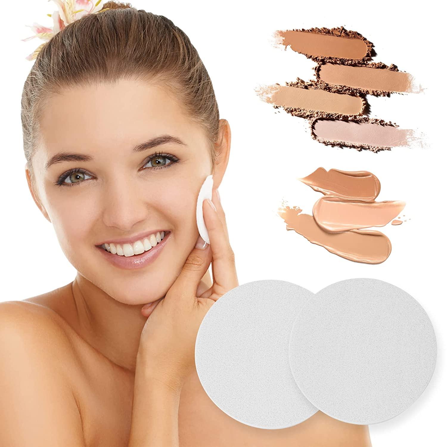 Molain 12-Piece White Round Sponge Puff Set 2.2 Inch - Facial Powder ...