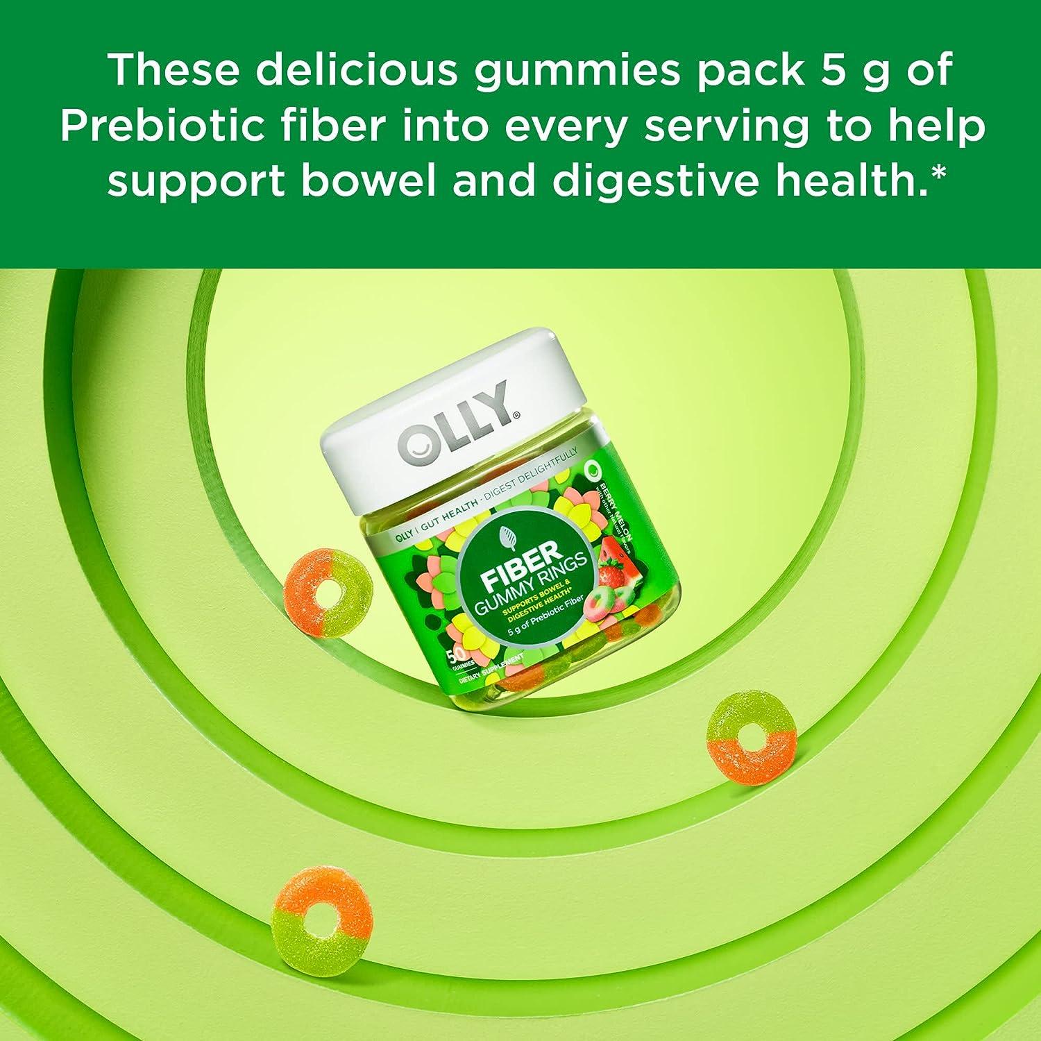 OLLY Fiber Gummy Rings 5g Prebiotic Fiber FOS (Fructo-oligosaccharides ...