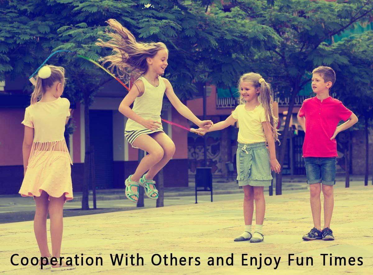 16ft Kids Jump Rope 2 Pack - Adjustable Double Dutch Skipping Rope with ...