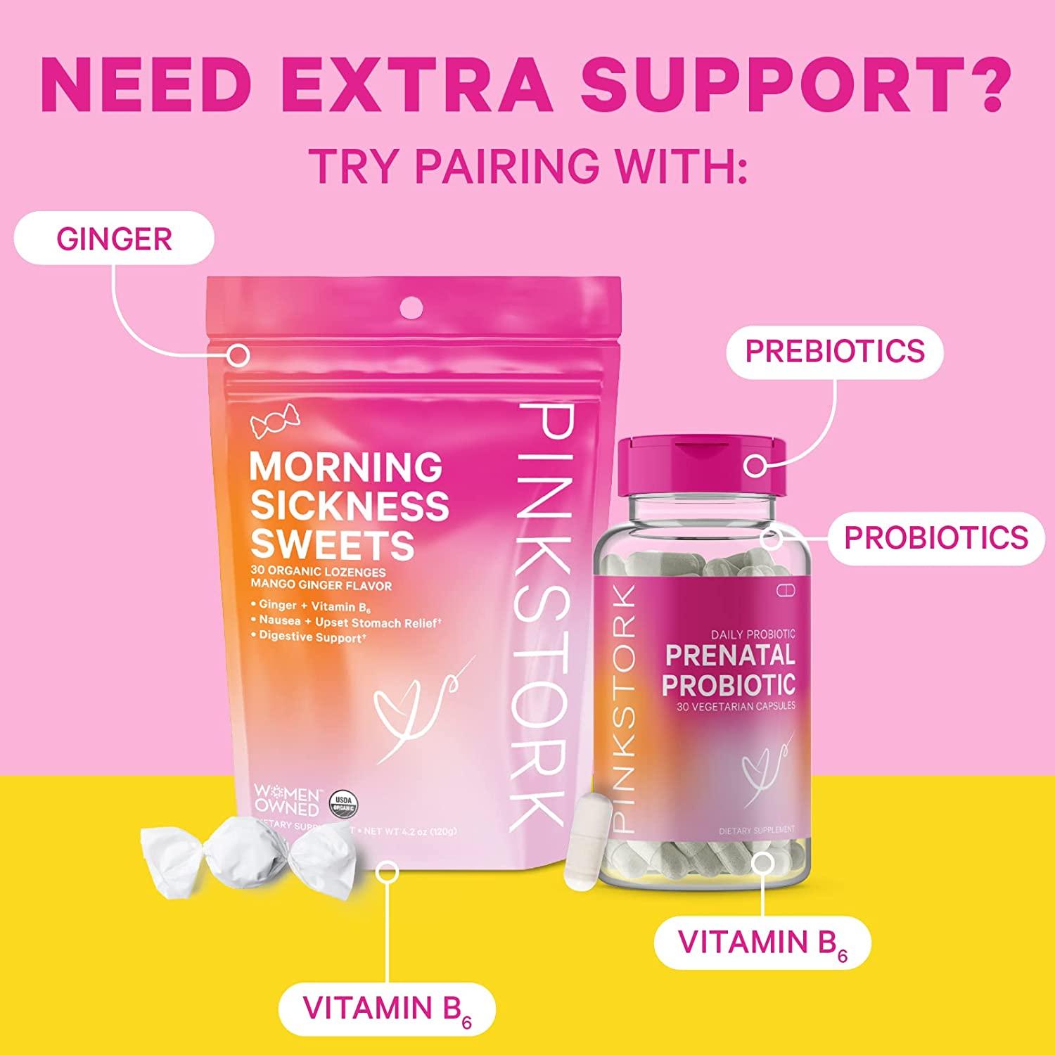 Pink Stork Morning Sickness Relief Tea - Organic Ginger Peach Blend for ...