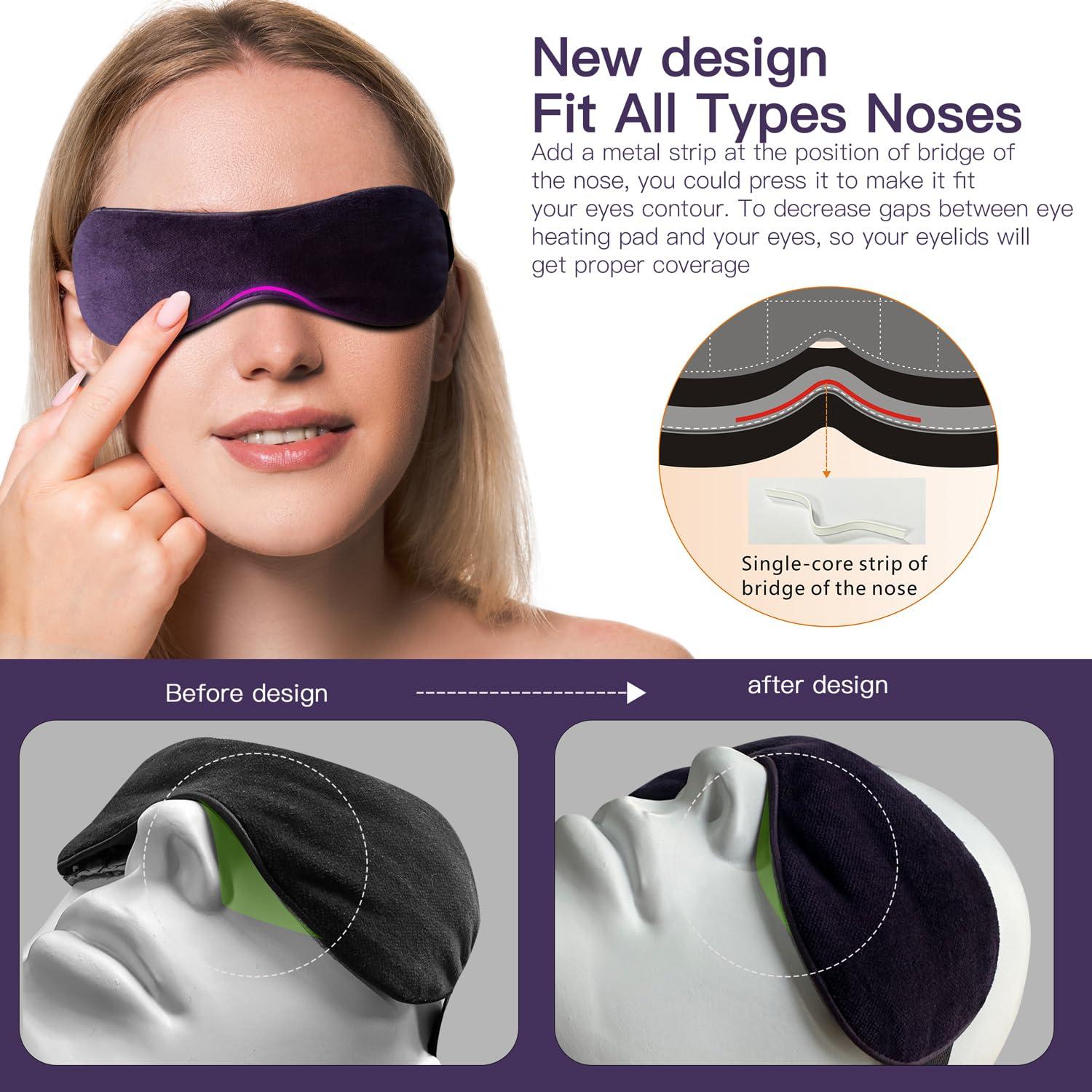 Heated Eye Mask for Dry Eyes - USB Electric with Temperature Timer ...