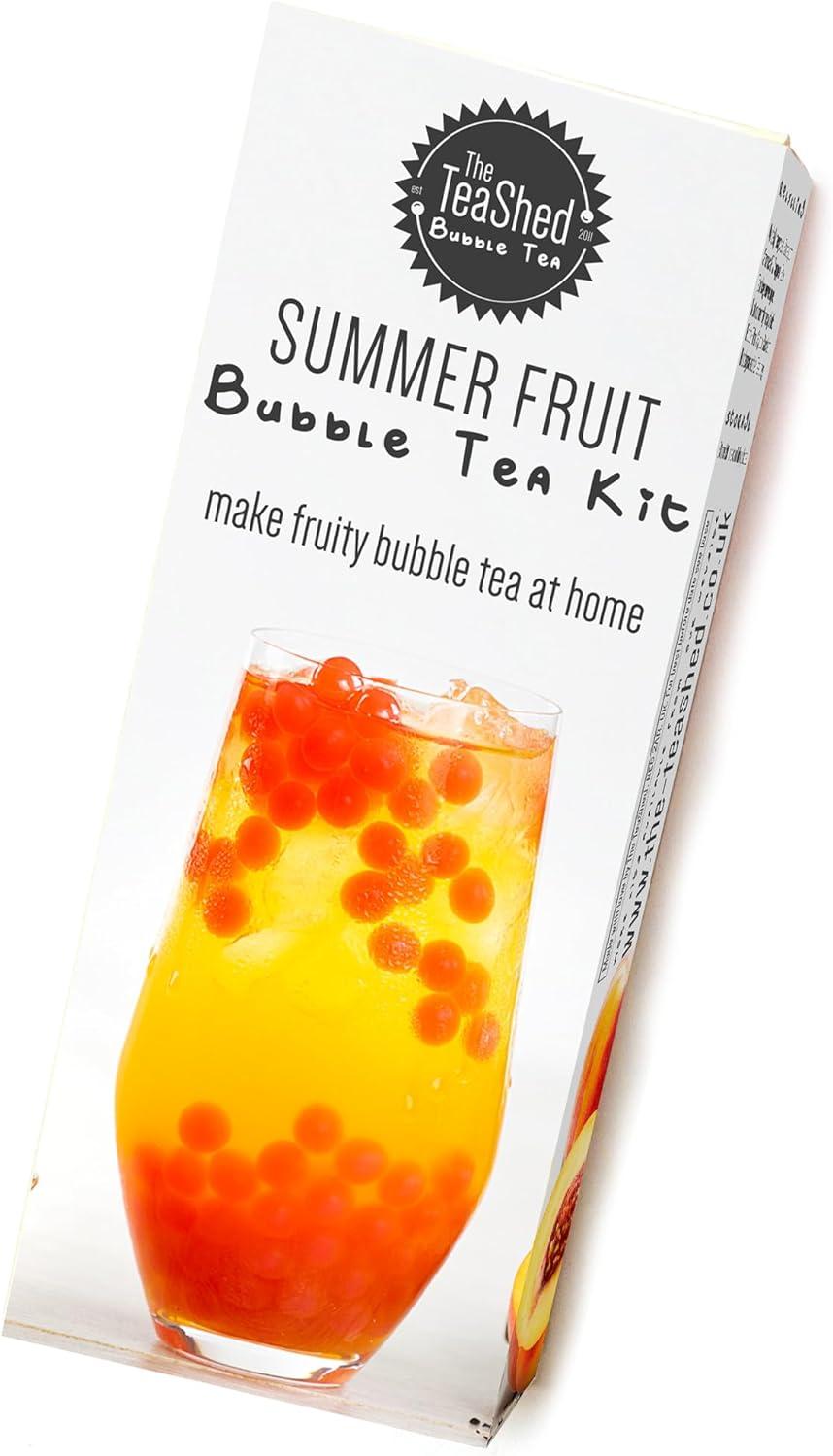 Summer Fruit Bubble Tea Kit | Fruit Boba Tea Set Includes Peach Syrup Strawberry Popping Boba ...