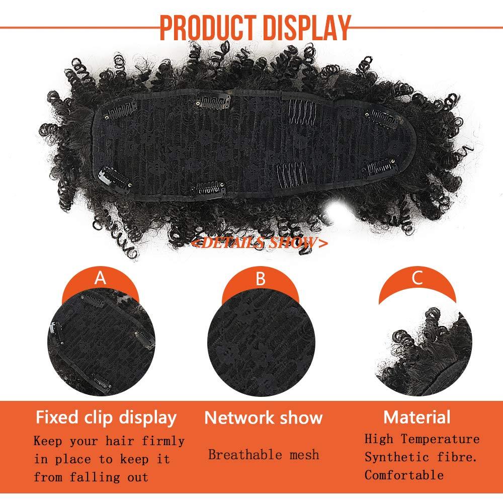 CINHOO Jerry Curls Mohawk High Puff Hair Bun Coily Ponytail Drawstring ...