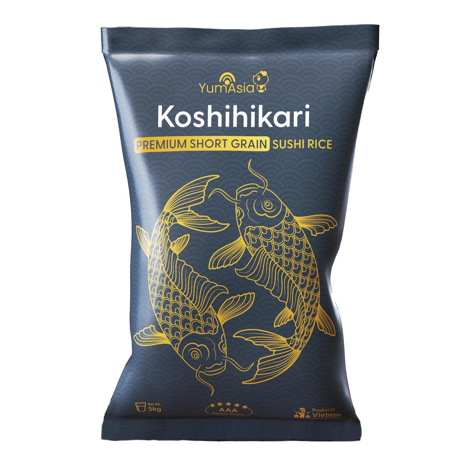 Yum Asia Koshihikari White Short Grain Sushi Rice 5kg - Premium Quality ...