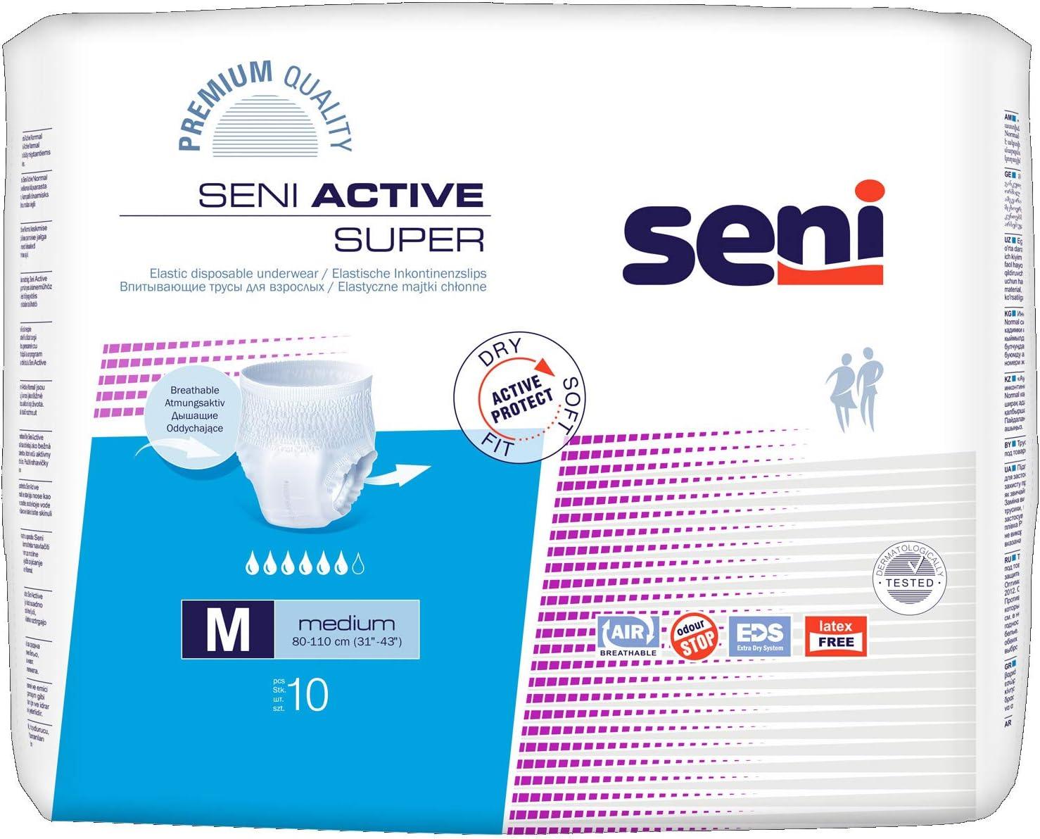SENI Active Incontinence Pants M - Super Absorbent 10 Pcs | Best for ...