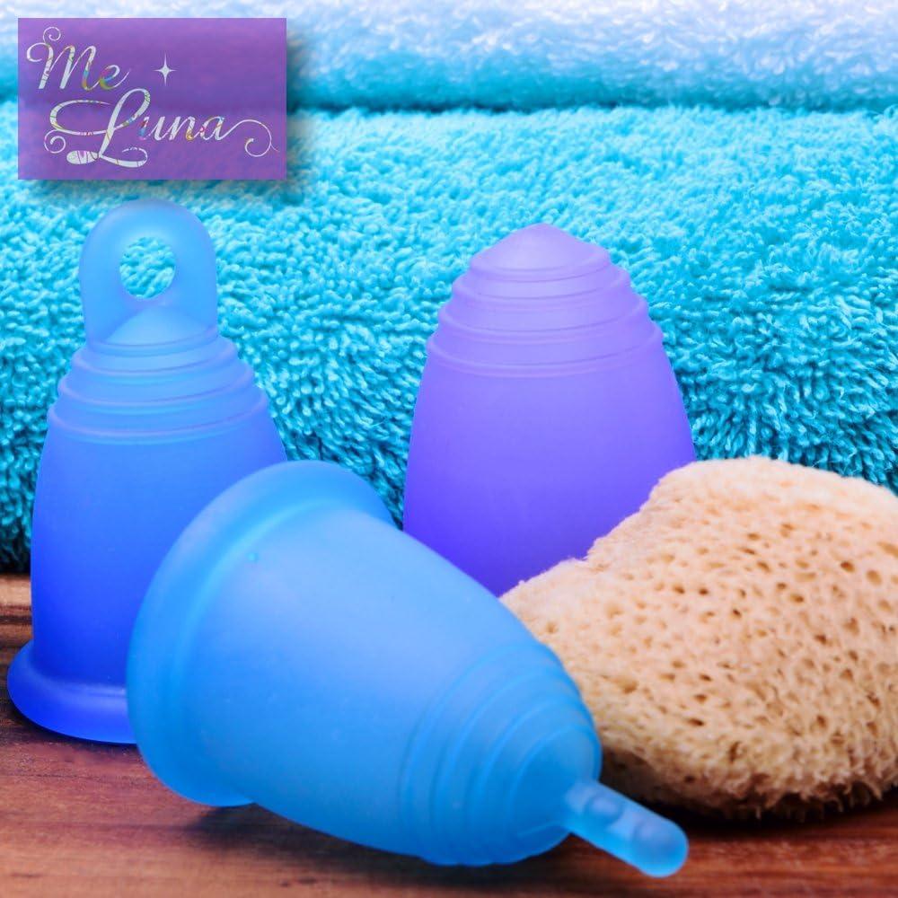 Me Luna Menstrual Cup Classic - Black Size L with Handle | Eco-Friendly ...