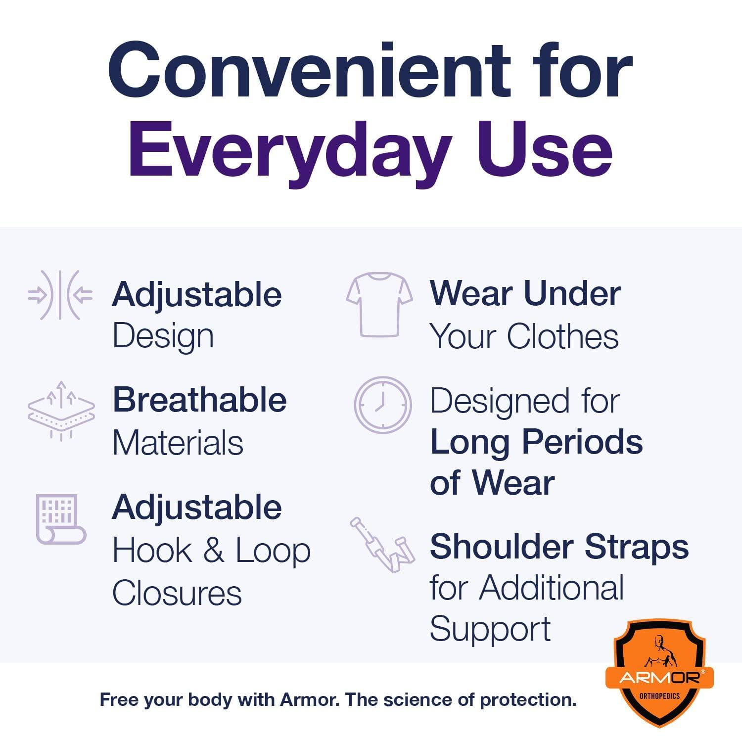 Armor Unisex Chest Support Brace with Metal Inserts - Medium Size for ...