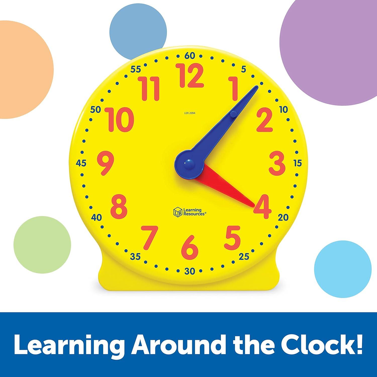 Buy Learning Resources Big Time Learning 12-Hour Learning Clock ...
