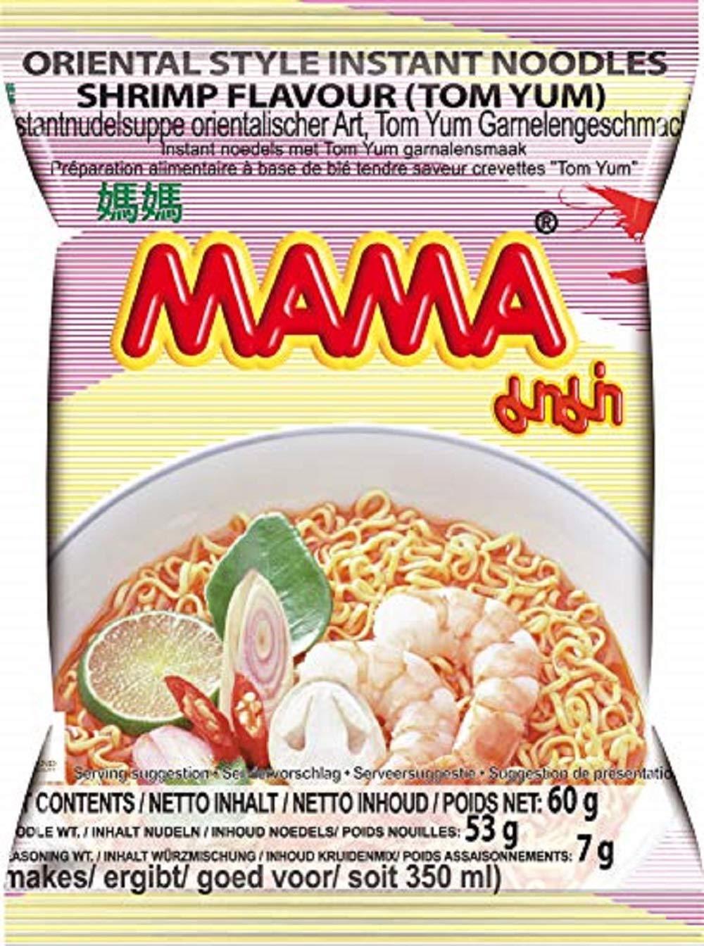 Mama Instant Noodles Tom Yum Shrimp Flavor - Authentic Thai Instant ...