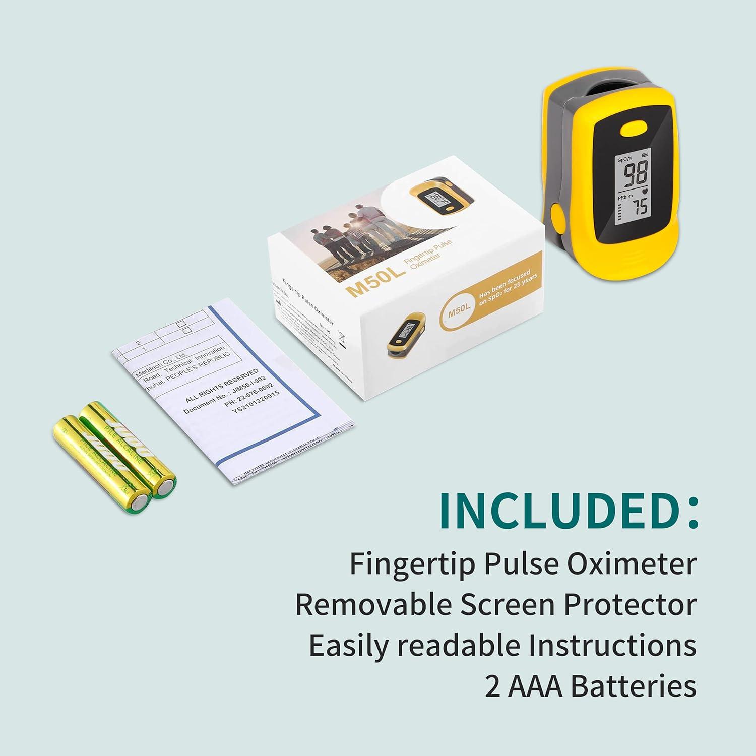 BLT M50L Pulse Oximeter - Best Fingertip Oxygen Meter for Kids | Blood ...