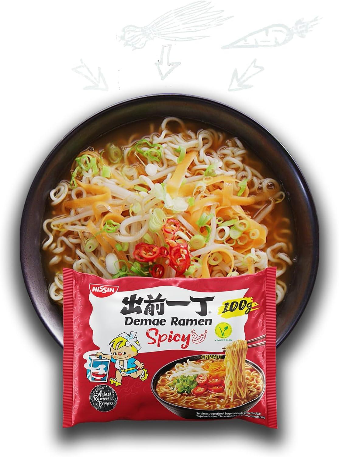 CNMART Japanese Demae Ramen Instant Noodles Spicy Flavour 100g (Pack of ...
