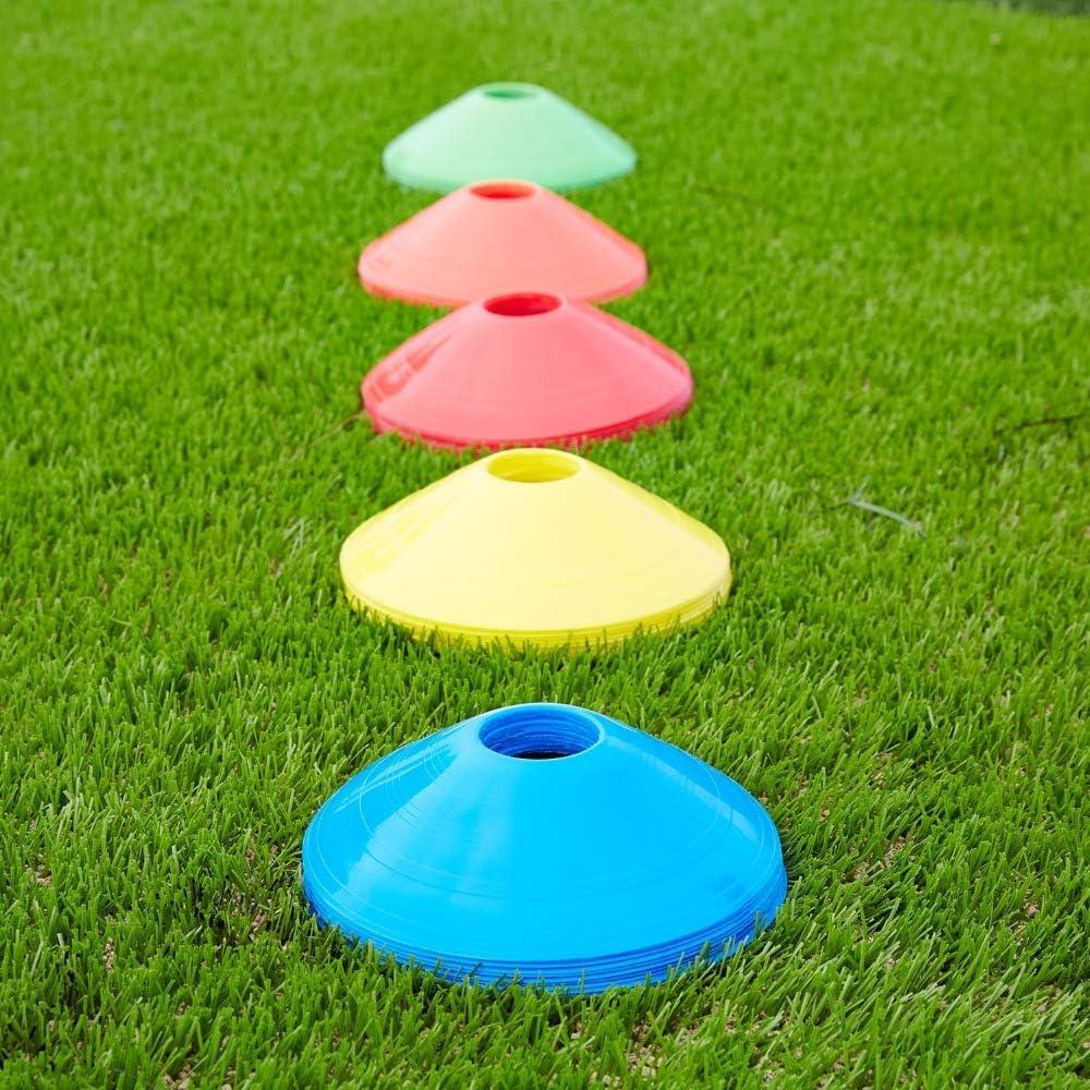 25 Pcs Pro Disc Cones with Carry Bag - Agility Soccer Field Marker ...