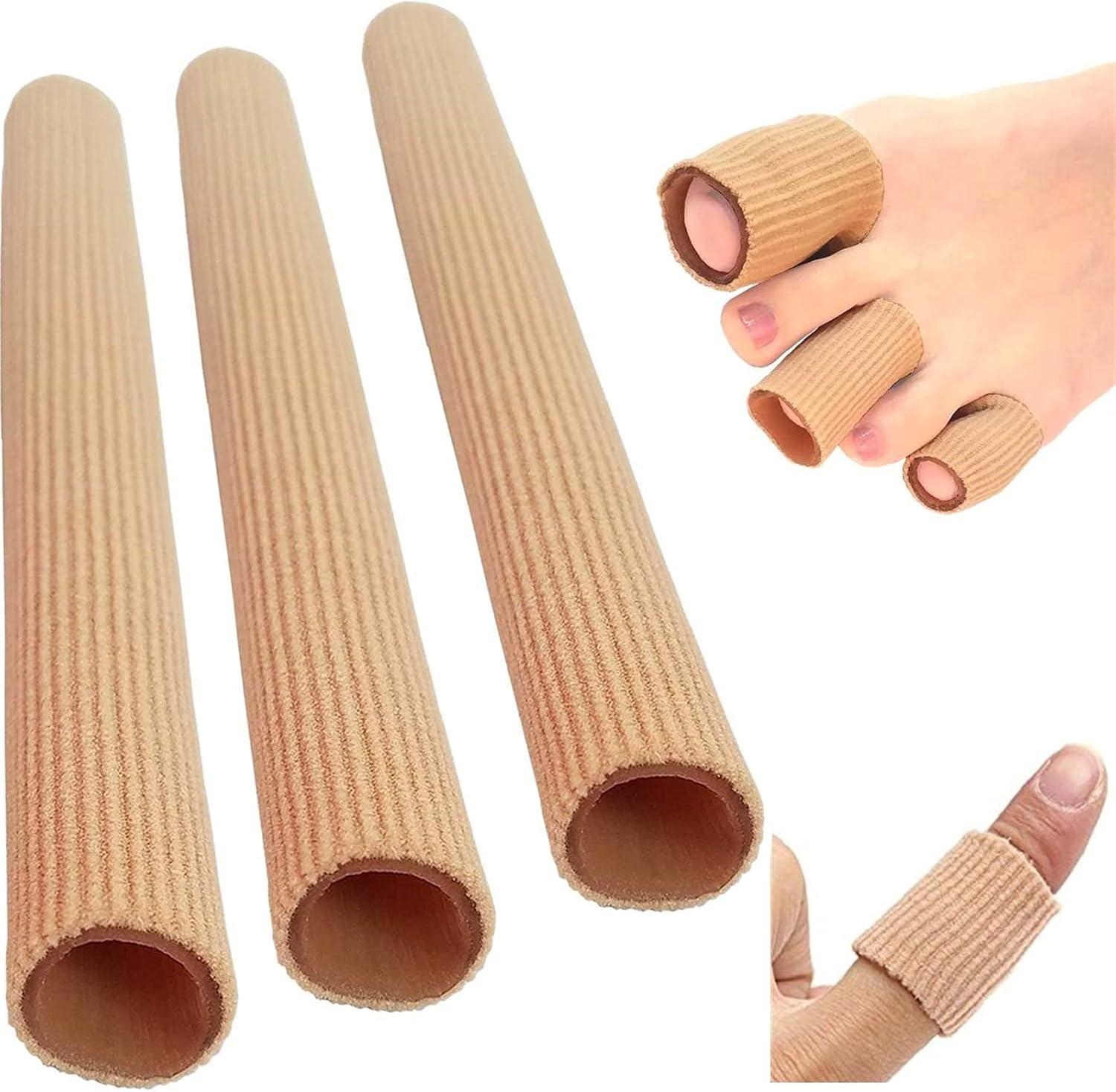 Toe Finger Protection Tubular Bandages - Silicone Toe Caps (3 Pieces ...
